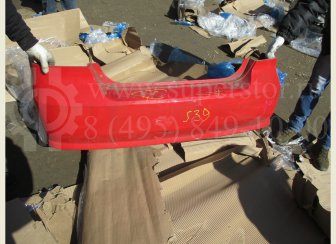 Бампер задний Шевроле Авео Т250 Cедан 96648654 - БУ Красный S39 трещина ...